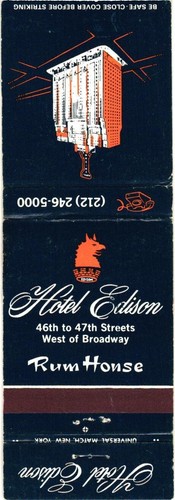 Hotel Edison Rum House, 46th To 47th Streets, New York, Vintage ...