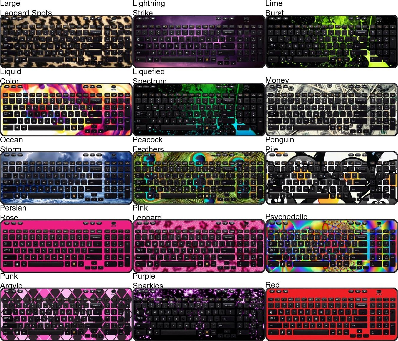Choose Any 1 Vinyl Decal/Skin for Logitech K360 Keyboard - Free US ...