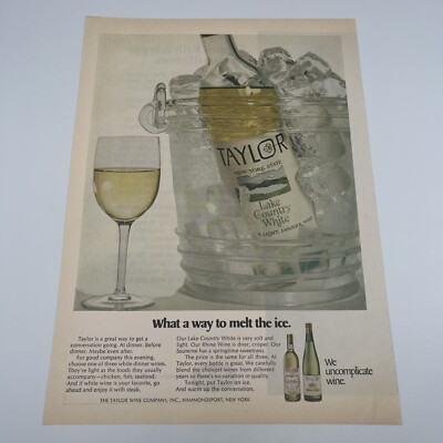 Taylor Wines 1969 Vintage Print Ad 8"x11" we uncomplicate wine bar wall ...