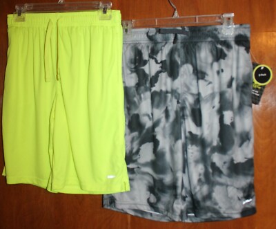 LOT OF 2 * ATHLETIC WORKS Boys' Sz 18 ATHLETIC/BASKETBALL SHORTS yellow ...