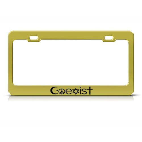 Metal License Plate Frame Coexist Religions Religion Car Accessories ...