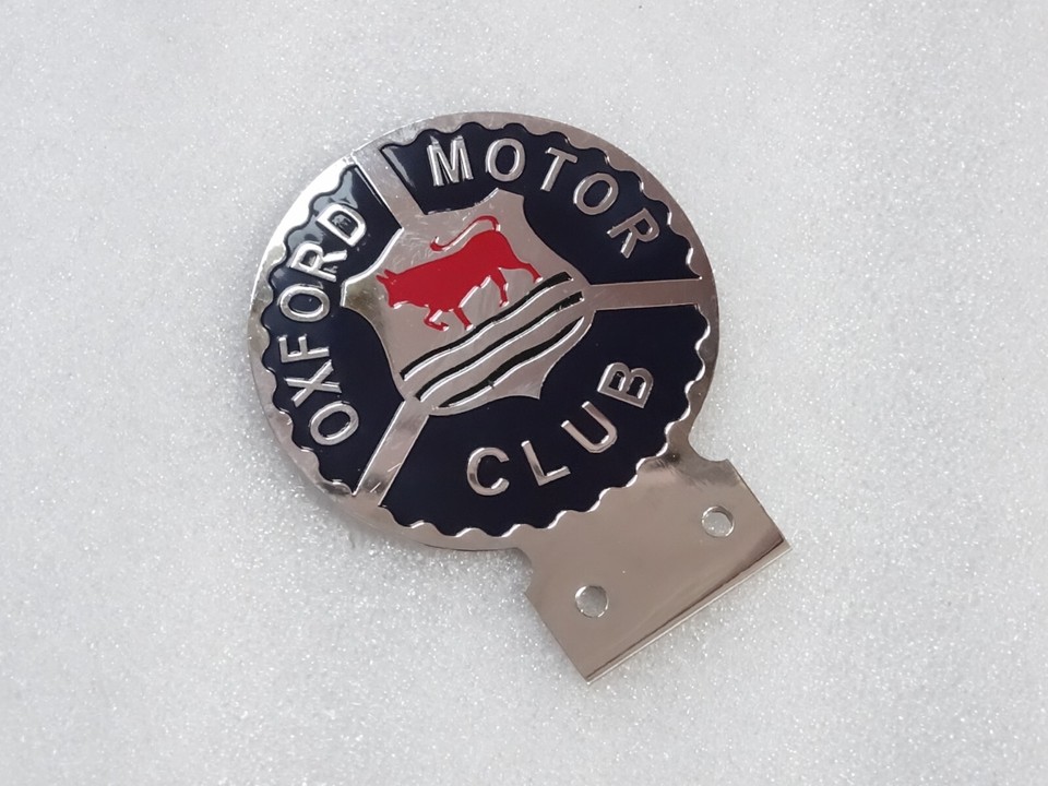Vintage Brass Chromed Car Oxford Motor Club Badge Front Grill Decal ...