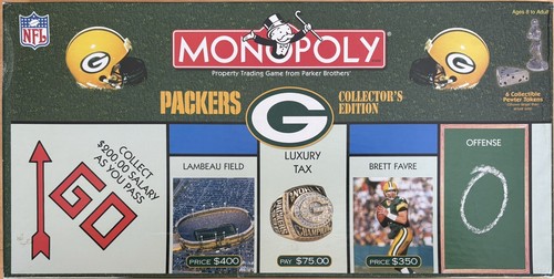 Vintage Green Bay Packers MONOPOLY Collectors Edition - Pewter Tokens ...