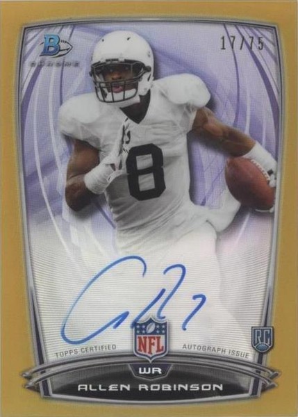 2014 Bowman - Rookie Chrome Refractor Autograph Gold Border #20 Allen ...