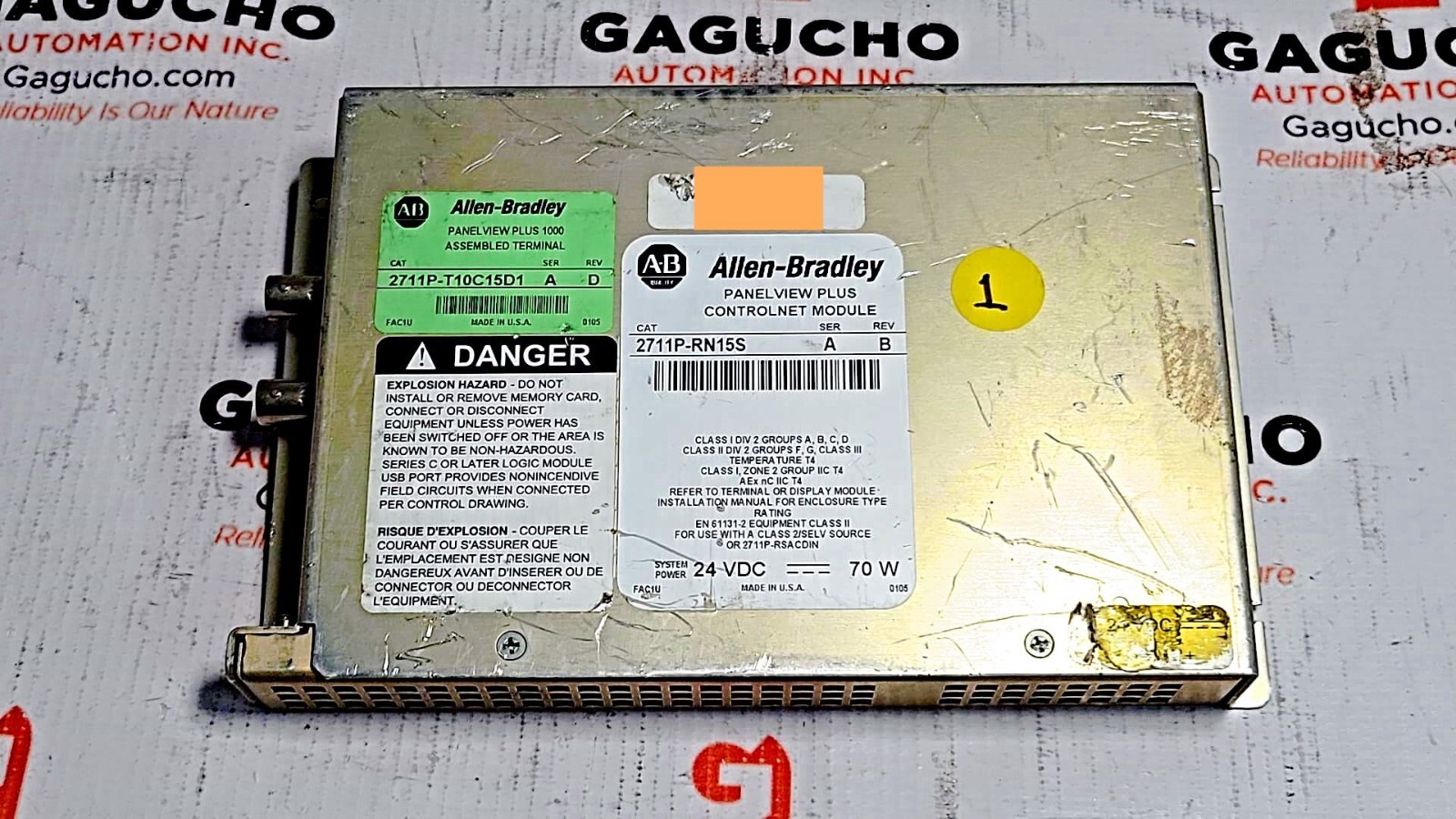 Allen Bradley 2711P-RN15S Ser A PanelView Plus 700-1500 ControlNet Comm ...