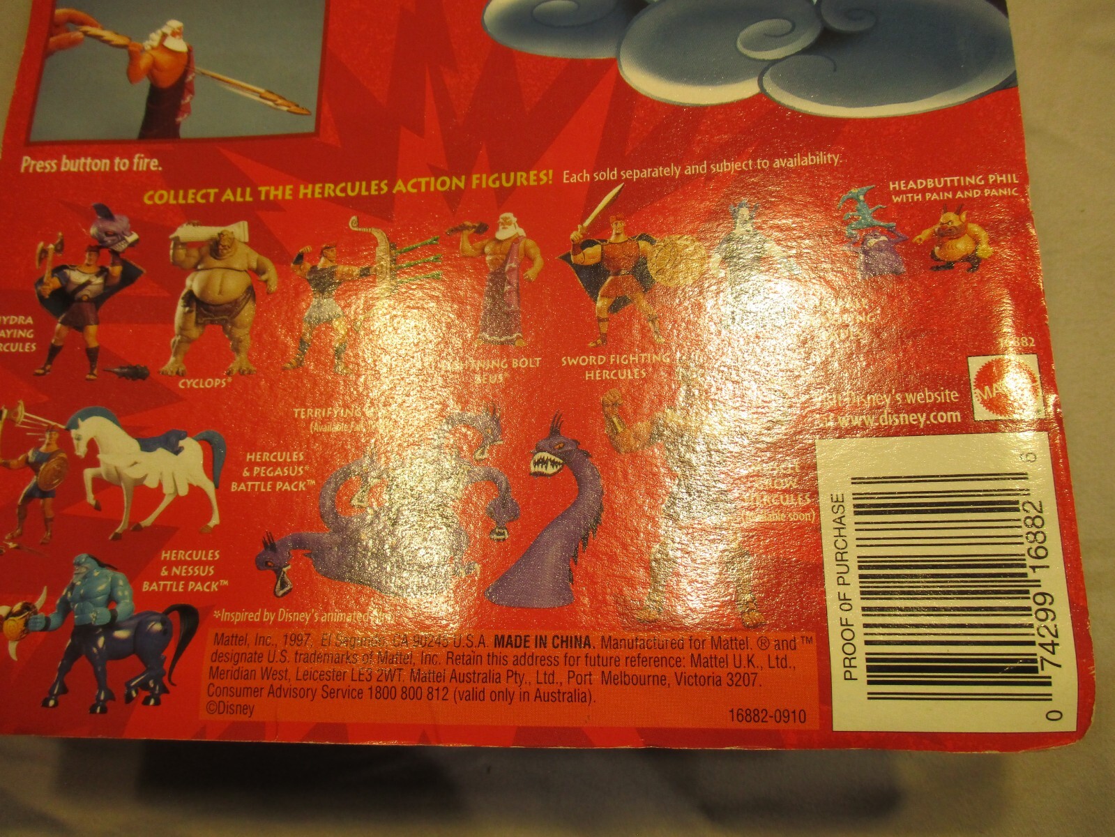 Hercules Disney Mattel 1997 Lightning Bolt Zeus Action Figure for sale ...