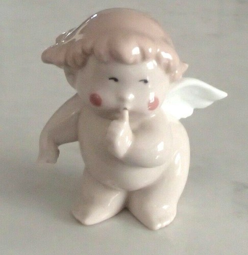 NAO Lladro 5000 "Shush" Cheeky Cherub Angel Saying "SHUSH!" - MWOB, RV ...
