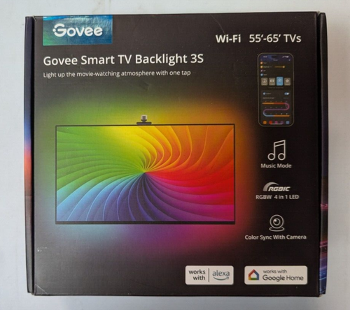Govee Smart TV Backlight 3S WIFI 55'-65' RGBW Lighting Kit H6098 for ...