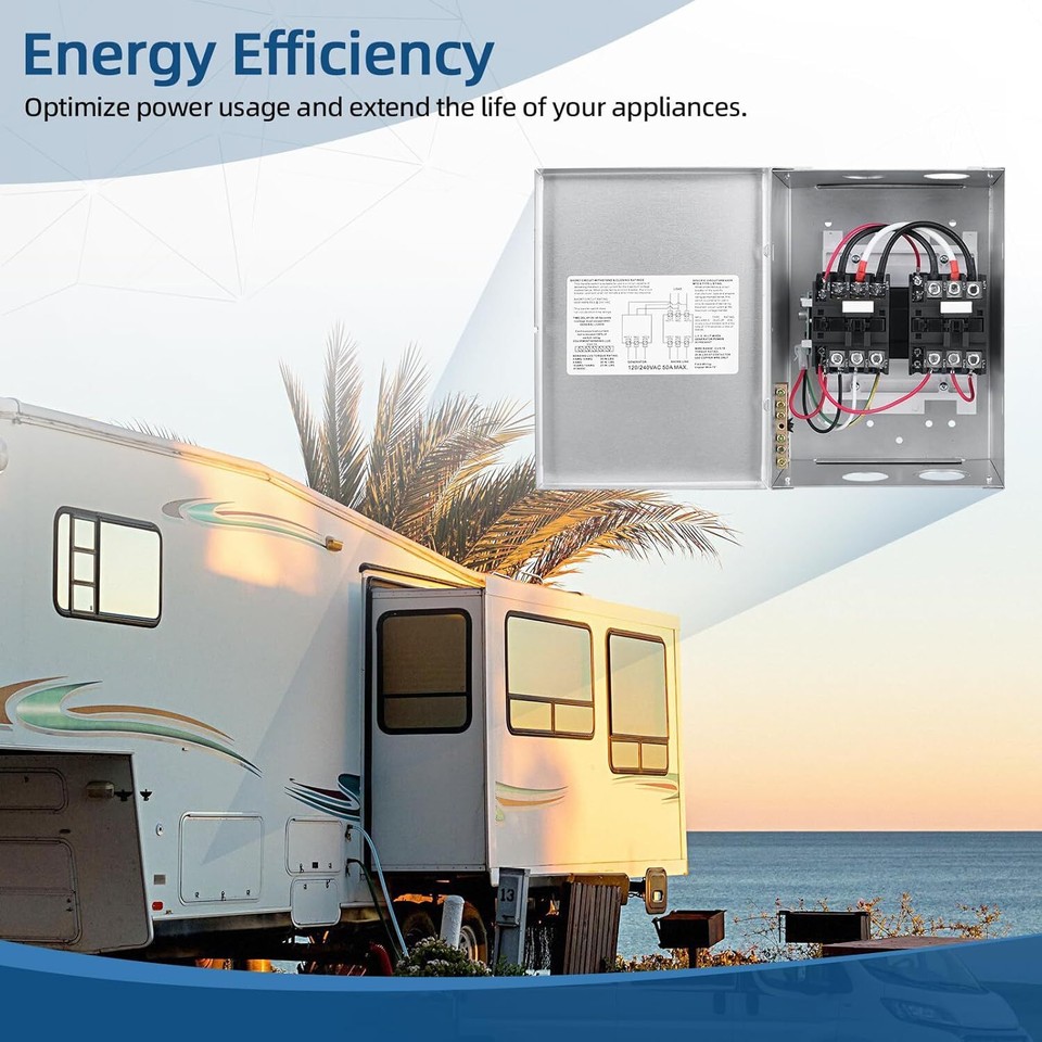 50 Amp Transfer Switch RV Automatic Transfer Switch for RV Speedboats ...