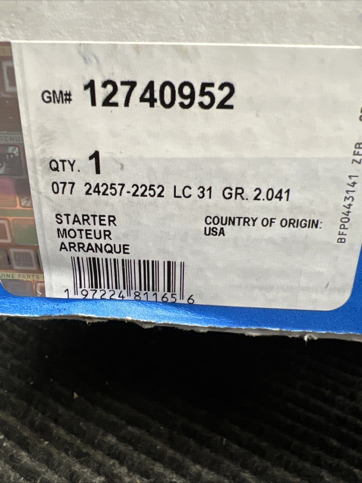 NOS Genuine GM Starter 12740952 | eBay
