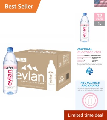 Pure Bottled Spring Water from the French Alps - 1 Liter, 12 Bottles | eBay