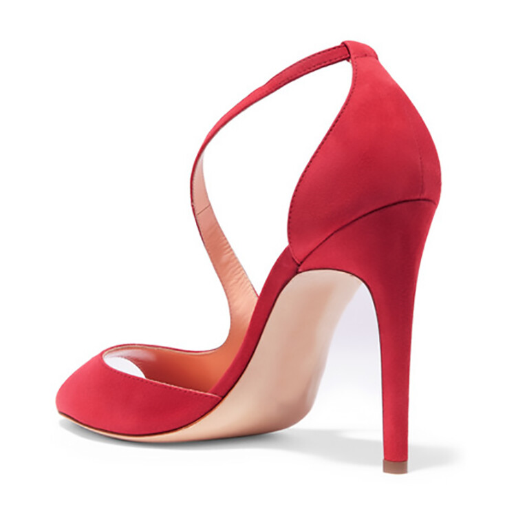 Fashion Women Pumps Peep Toe High Heels Pumps Red Strap Shoes Woman ...