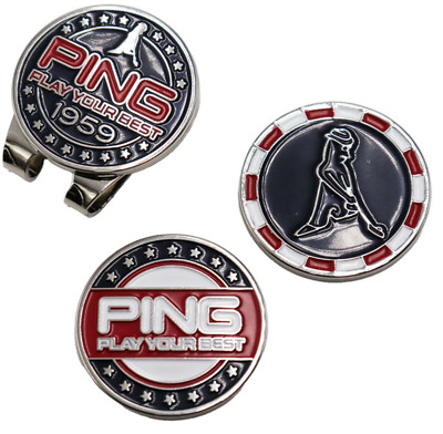 PING Japan Golf Ball Clip Marker American Double AC-N2302 Navy Red | eBay