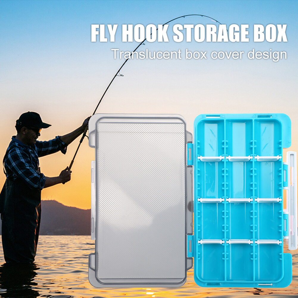 Portable Fishing Box Waterproof Bait Lure Hook Boxes Fishing Tool (Blue) | eBay