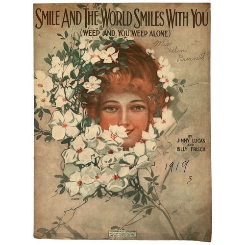 Sheet Music SMILE AND THE WORLD SMILES WITH YOU (Weep and You Weep ...