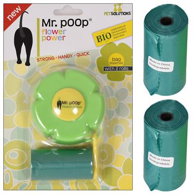 Dog Pet Puppy Poo Bag Dispenser Holder Poop Waste with 2 Free Rolls Mr ...