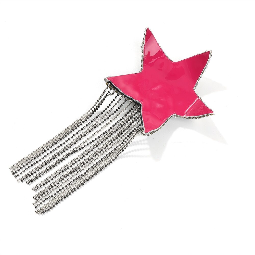 Women 1 Pair Rhinestone Star Nipple Covers Sexy Tassel Bra Pasties ...