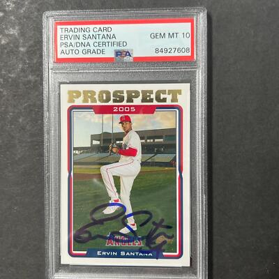 2005 Topps Update & Highlights #UH92 Ervin Santana Signed Card AUTO 10 ...