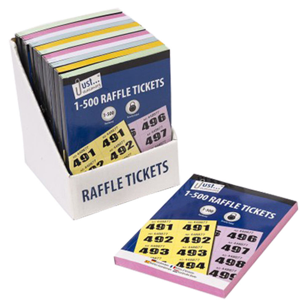 10 x Books of Cloakroom and Raffle Tickets 1 - 500 Tombola Draw ...