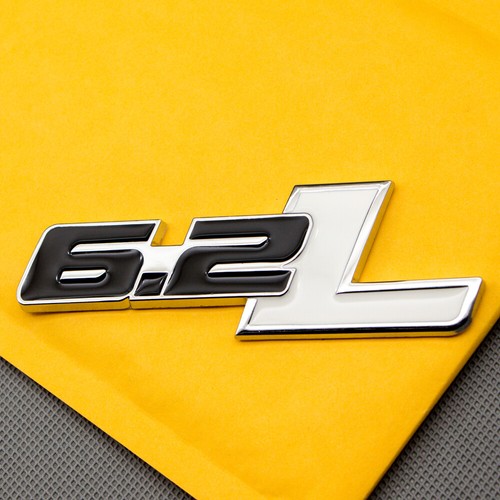 Chrome Metal Black & White Coated 6.2L Engine Emblem Fender Trunk Sport ...