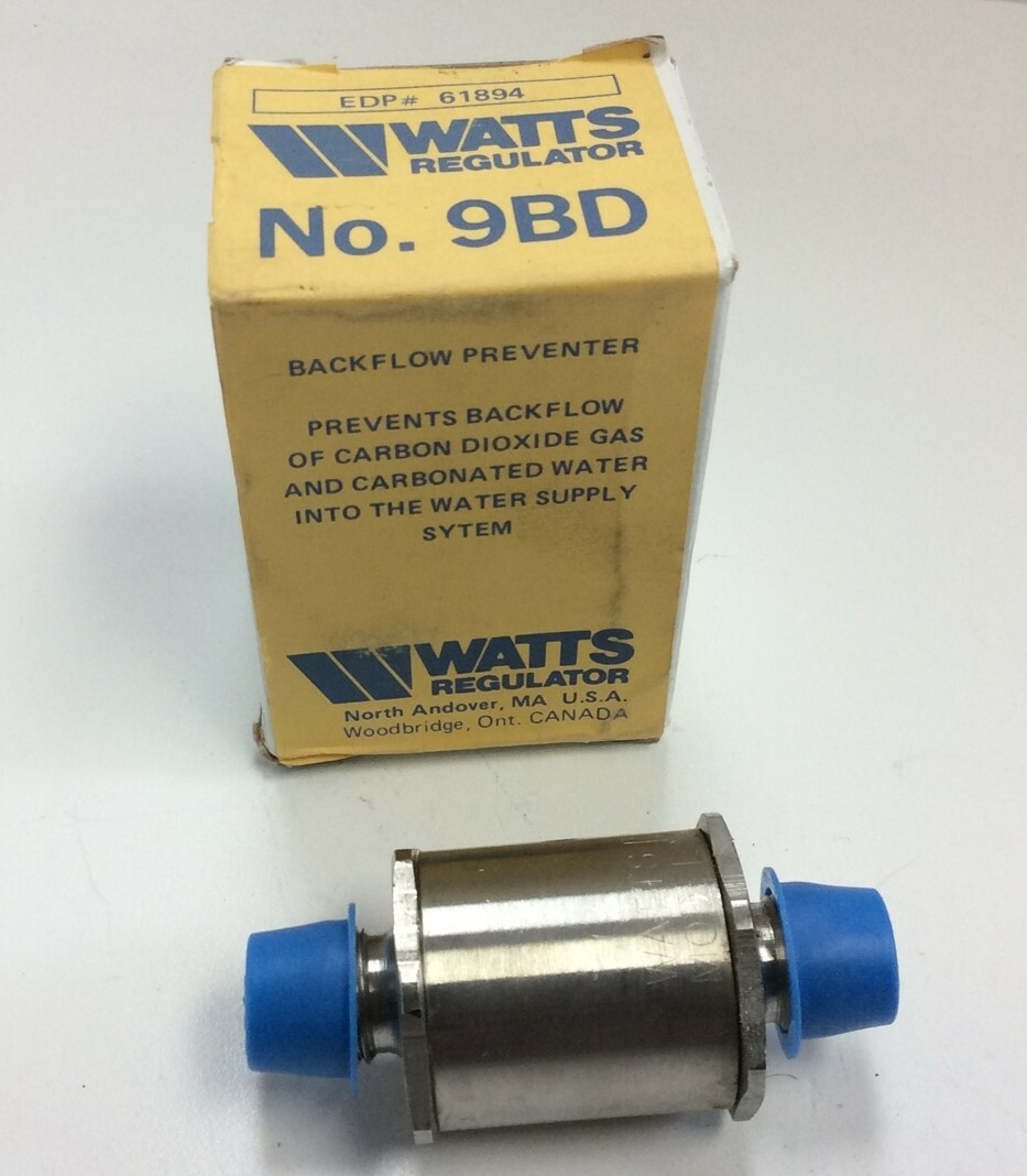 New Watts No. 9BD EDP# 61894 Backflow Preventer Water CO2 Gas Stainless ...