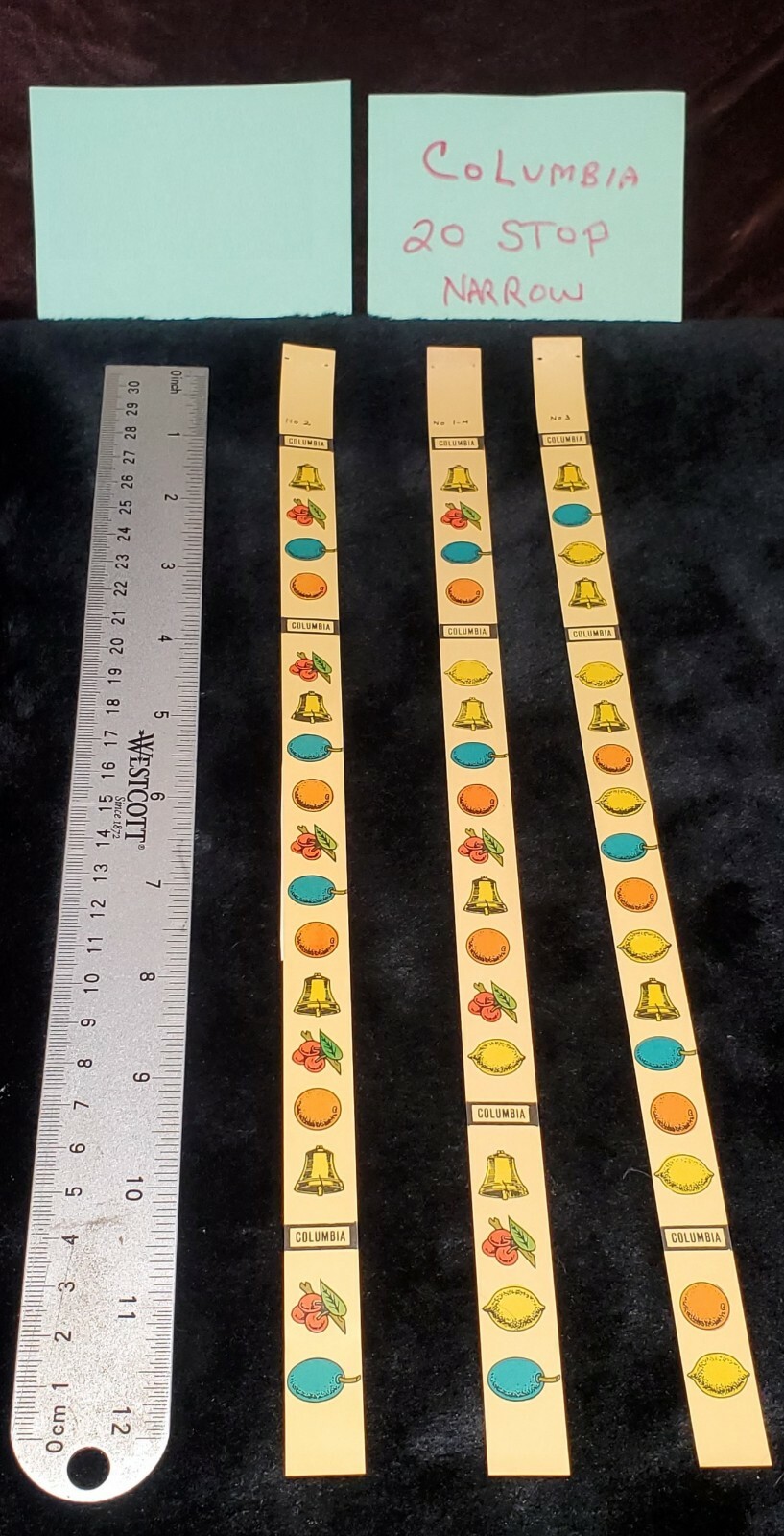 COLUMBIA 20 STOP NARROW SET REEL STRIPS FOR ANTIQUE SLOT MACHINE "#CNA ...