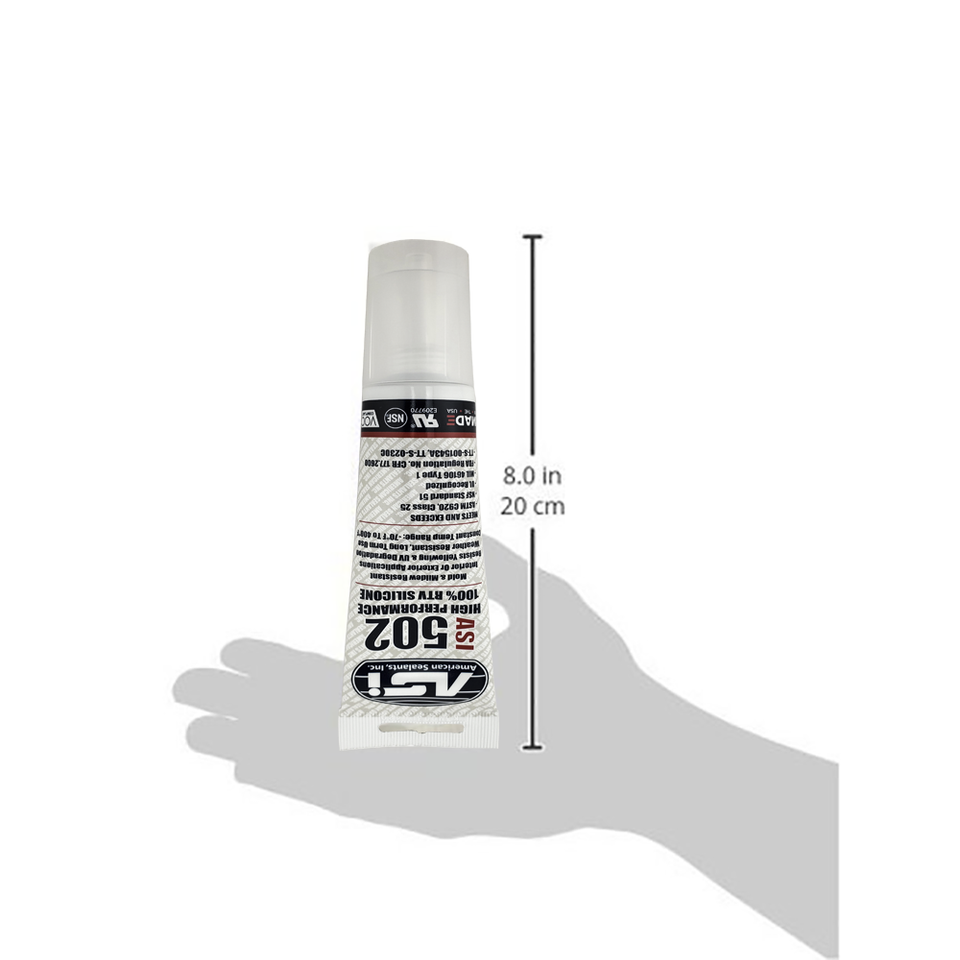 ASI 502 White Food Grade 100% RTV Silicone Sealant - 2.8 Oz Squeeze ...