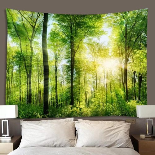 Tapestry Wall Decor forest negative ions fresh greenery LED light ...
