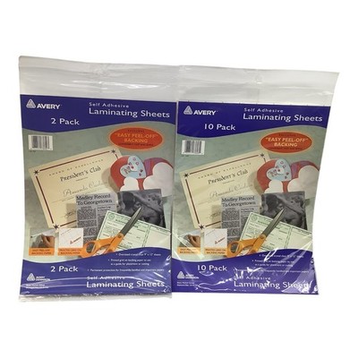 Avery 12 Self-Adhesive Laminating Sheets 9x12in 2 packages Total 12 ...