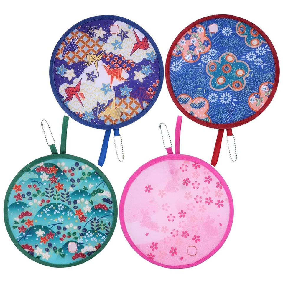 4 Pcs Round Foldable Fans Portable Lightweight Hand Fans For Cooling ...