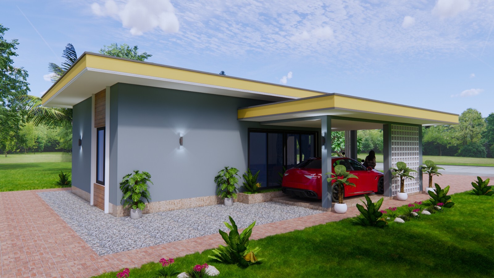 30x36 Feet House Design Plans 9x11 Meter 2 Bed 1 Bath Hidden Roof (A4 ...