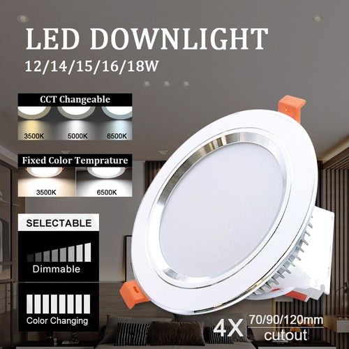 4X LED DOWNLIGHT 12W-18W WARM/COOL WHITE/DAY LIGHT DIMMABLE & Color ...