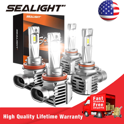 4pcs 9005/HB3 H11/H9/H8 200W 6500K LED Headlight Bulbs Bright White SEALIGHT | eBay