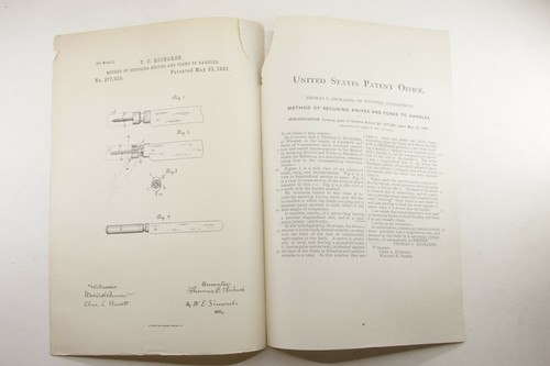 (11) Official Patent Office Copies made ~1906 Knife Cutlery Tang ...