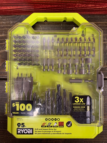 RYOBI A989504 Hex Shank Black Oxide Drill and Impact Drive Kit (95 ...