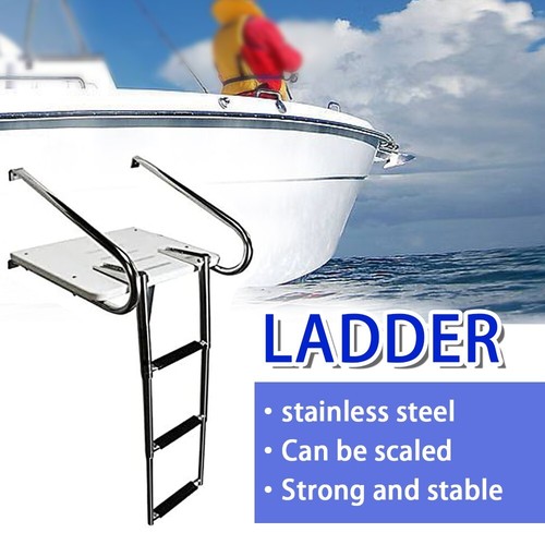 Boat Fiberglass Swim Platform 3 Step Under Mount Telescopic Ladder In ...