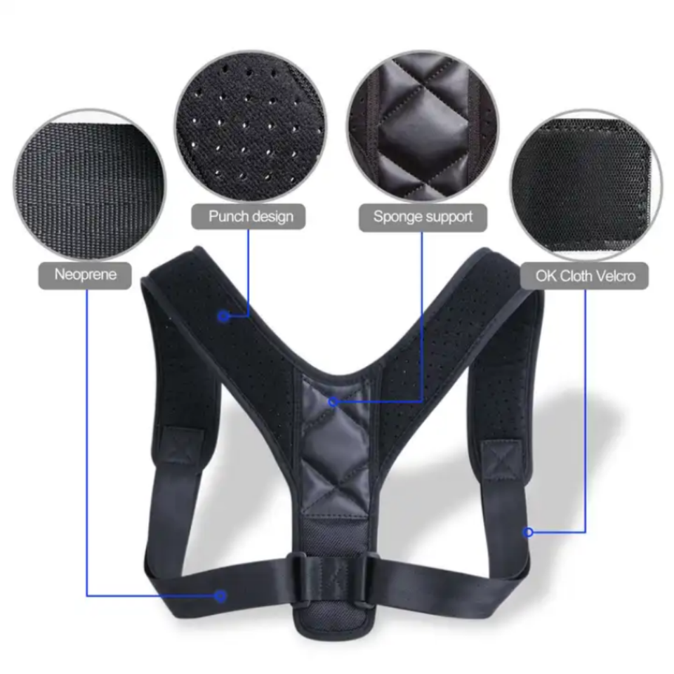 Adjustable Copper Infused Posture Corrector Orthopedic Brace for Men ...