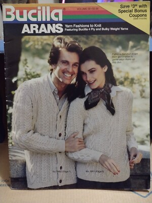 Vintage 80's Bucilla Arans Knitting Patterns Sweaters And Afghan | eBay