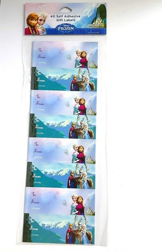 DISNEY FROZEN ELSA & ANNA CHRISTMAS GIFT LABELS 40 SELF ADHESIVE LABELS ...