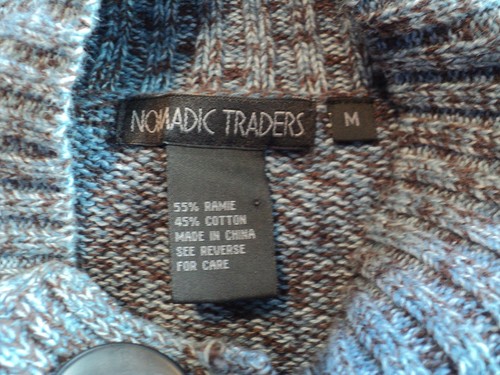 Nomadic Traders Size M, Cardigan Sweater, Variegated Brown & Blue ...