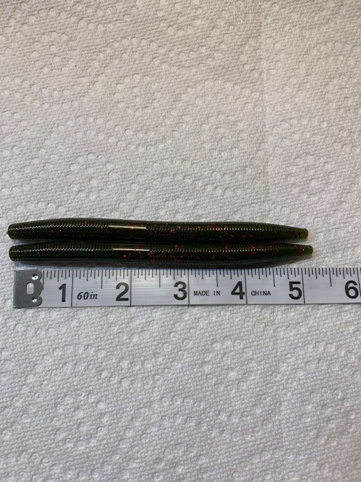 5” Watermelon Red Senko Style stick bait Soft Plastic Bass Fishing 50 ...