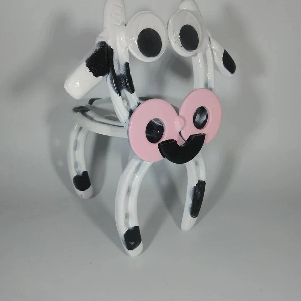 Horseshoe Cow, Welded Metal Art, Upcycled Art, yard home decoration | eBay