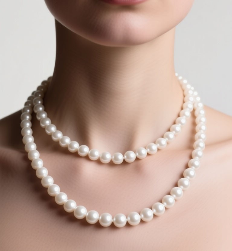 Long Real AAA Natural Round 9-10mm White Freshwater Pearl Necklace 28 ...