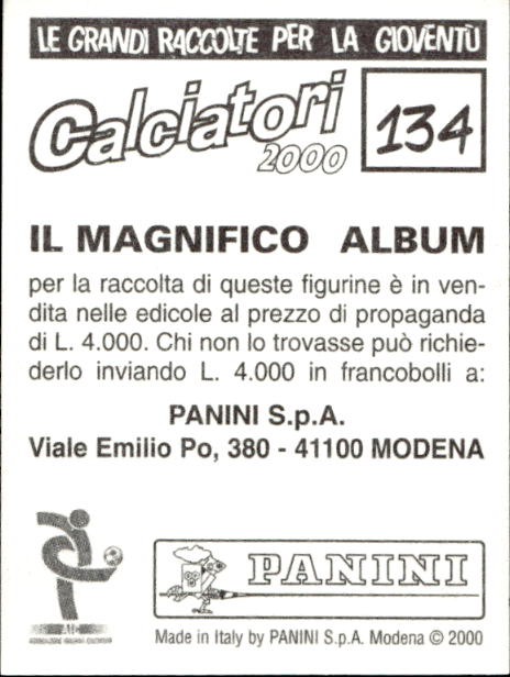 figurina Panini Calciatori 2000 #134 Edgar Davids Juventus # | eBay