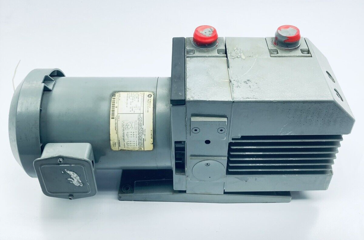 LEYBOLD D16B TRIVAC VACUUM PUMP W/ GE 5K49PN4167 AC MOTOR 1HP 60HZ 460V ...