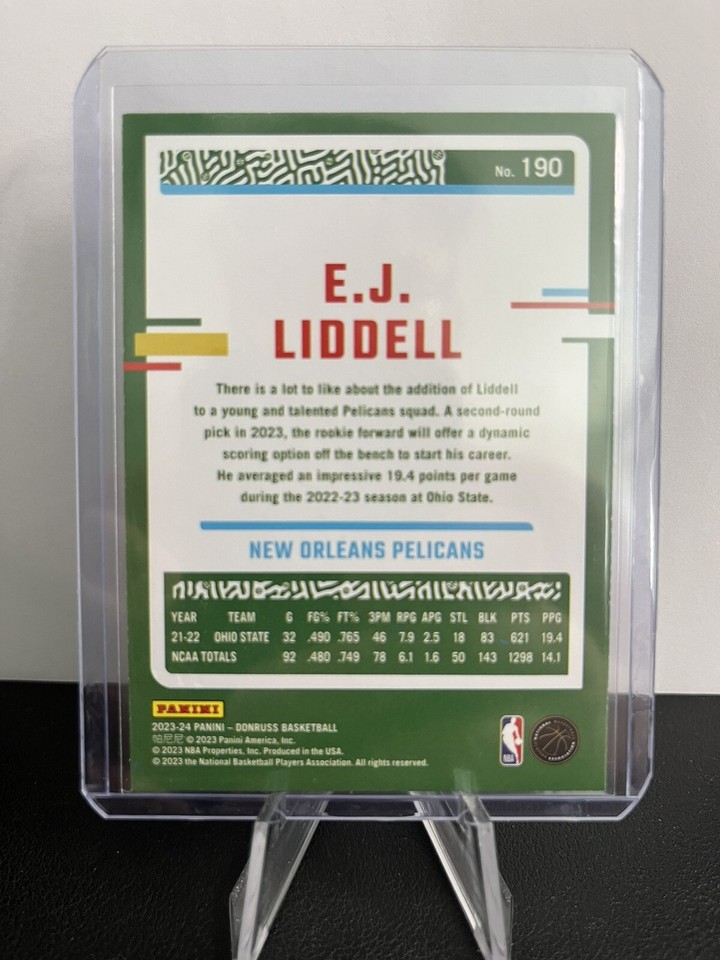 2023-24 Donruss HOLO GREEN LASER 🏀 E.J. Liddell ROOKIE CARD! No 190 | eBay