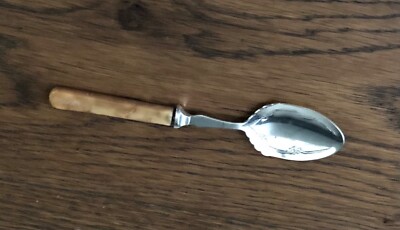 Vintage Silver plate preserve spoon. Faux bone handle. slight ...