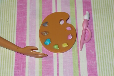 Barbie Doll Dream House Accessory ~ PAINT PALLET & PAINTBRUSH Set 2pc ...
