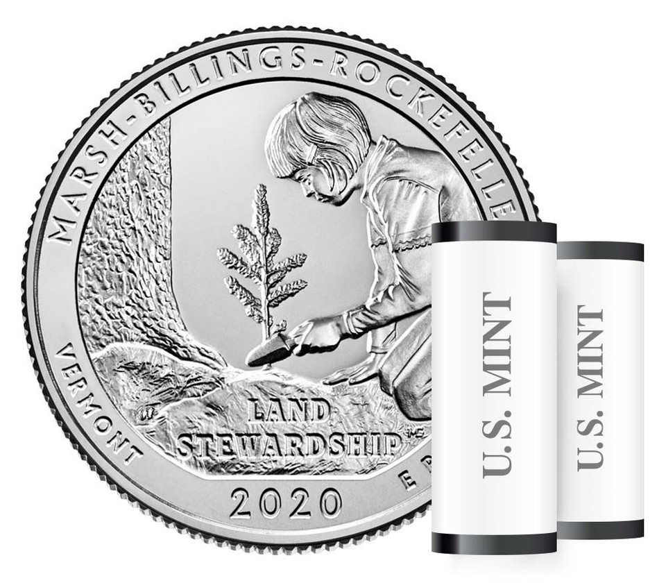 2020 P Marsh-Billings Nat'l Park Quarter Roll, ATB Unopened mint ...
