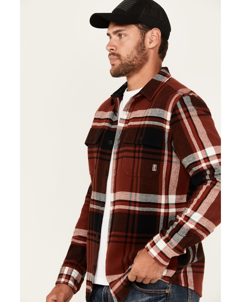 Brothers And Sons Men's Barrell Burley Plaid Print Long Sleeve Button ...